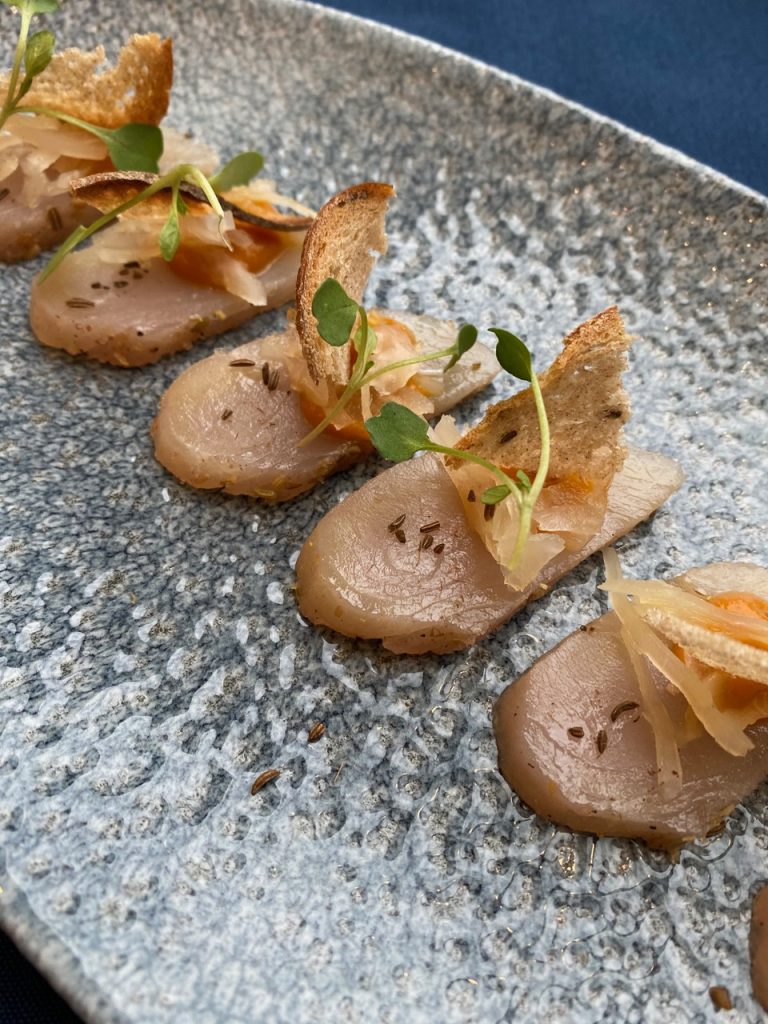 Stoic & Genuine’s Hamachi Pastrami Crudo