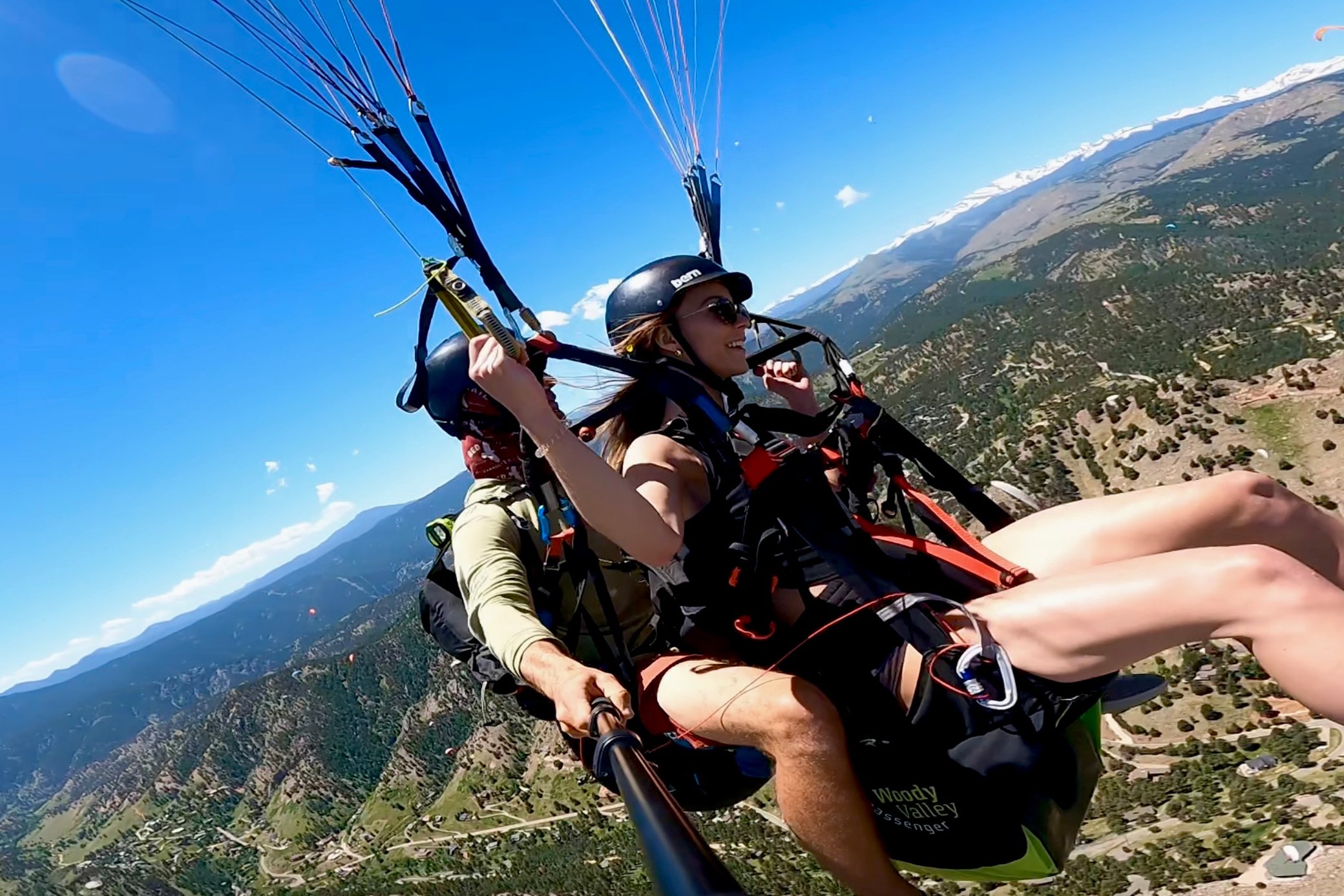 Flying Over Boulder’s Foothills With Red Tail Paragliding